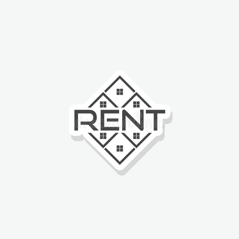 Rent House Logo Sticker Icon Stock Vector - Illustration of element ...