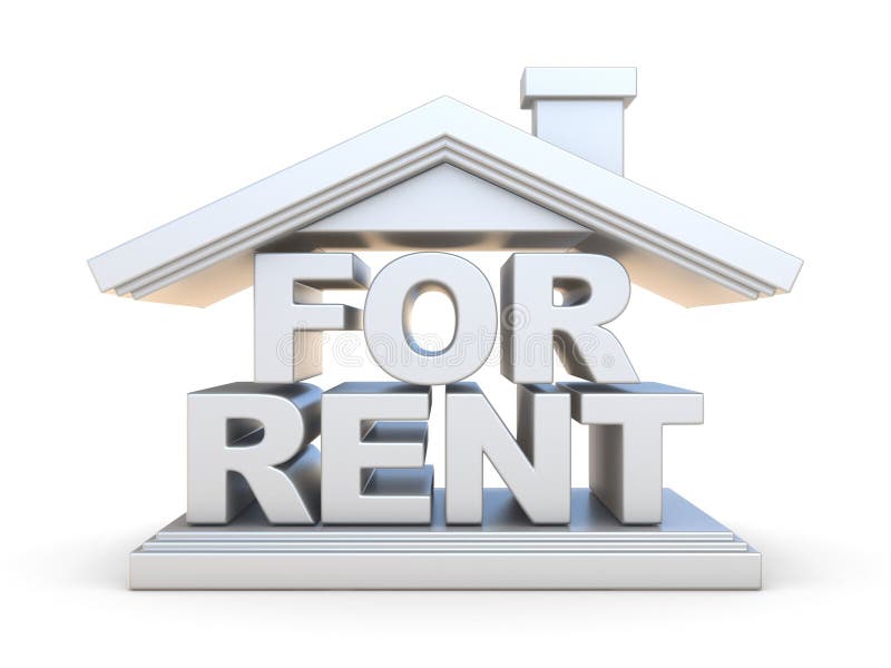 For RENT House Sign Front View 3D Stock Illustration - Illustration of ...