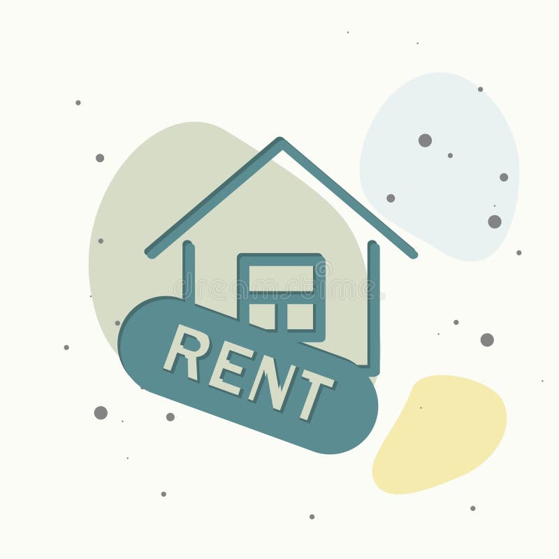 Rent House Vector Icon on Multicolored Background Stock Vector ...