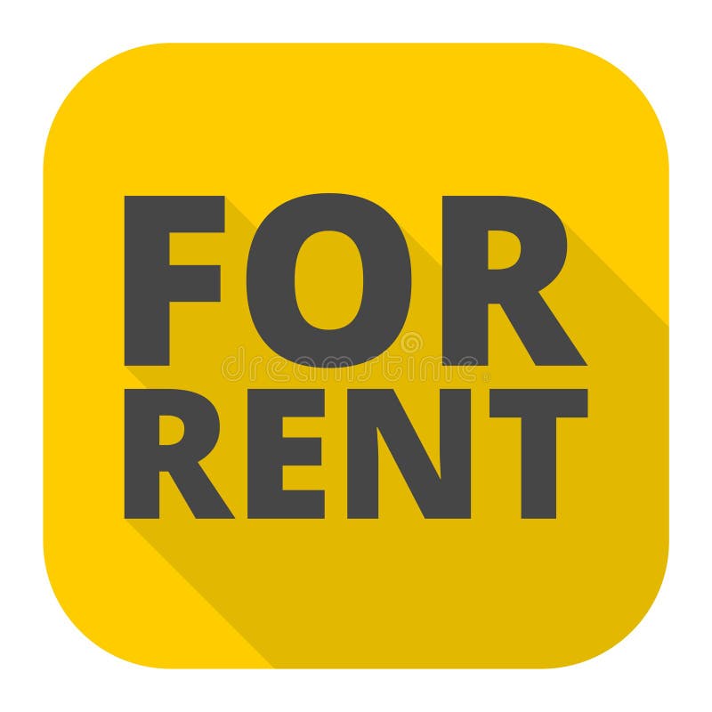 For Rent Icon with Long Shadow Stock Vector - Illustration of ...