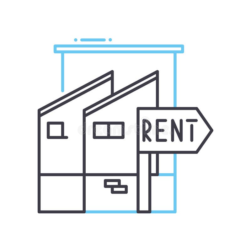Rent Line Icon, Outline Symbol, Vector Illustration, Concept Sign Stock ...