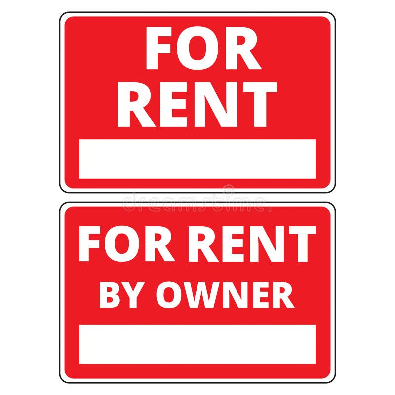 For Rent and for Rent by Owner Banners on a White Background Stock ...