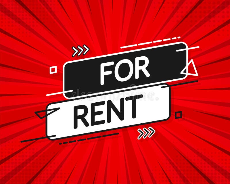 For Rent Red Banner. Isolated Vector Illustration. Vector Illustration ...