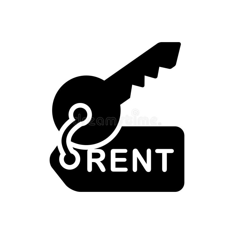 Black Solid Icon for Rent, Key and Leasing Stock Illustration ...