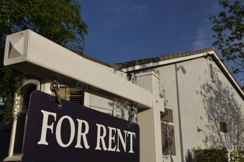 House with for rent sign stock photo. Image of path, bungalow - 21156696