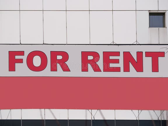 For Rent Sign Board on a Office Building Stock Image - Image of sign ...