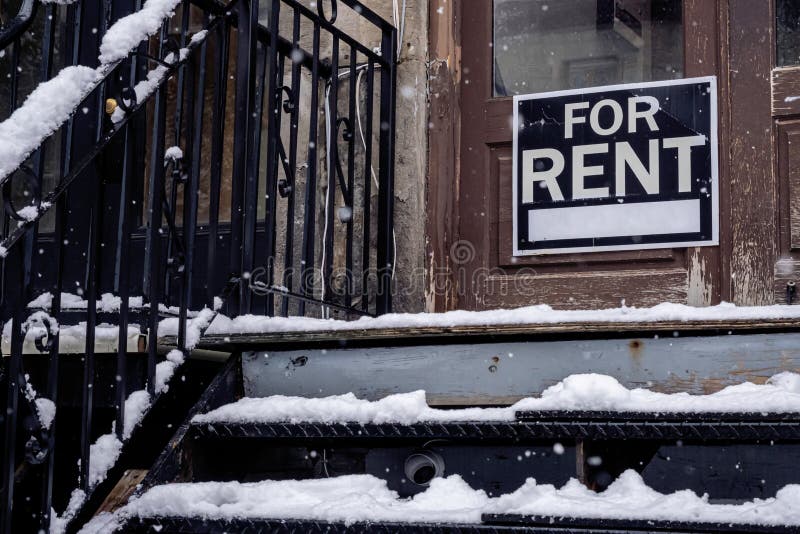 For Rent Sign Posted in Front of Front Porch Stock Image - Image of ...