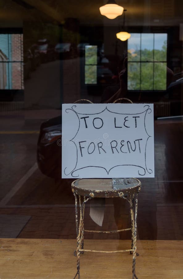 For Rent Sign in Store Window Stock Image - Image of opportunity ...