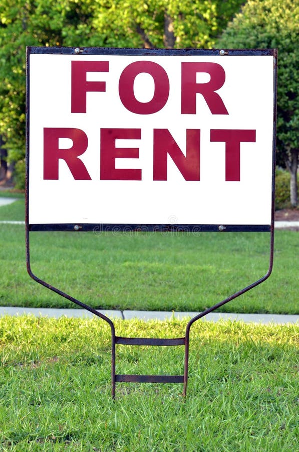 House with for rent sign stock photo. Image of path, bungalow - 21156696