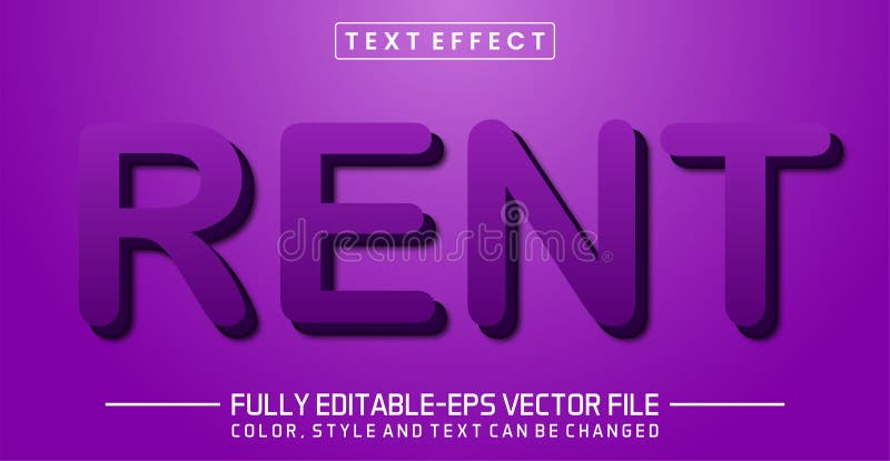 Rent Text Editable Style Effect Graphic Stock Vector - Illustration of ...