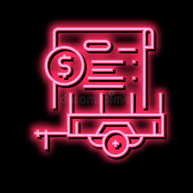 Rent Trailer Agreement Neon Glow Icon Illustration Stock Vector ...
