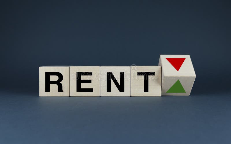 Rent Up or Down. Cubes Form Words Rent Up or Down Stock Photo - Image ...