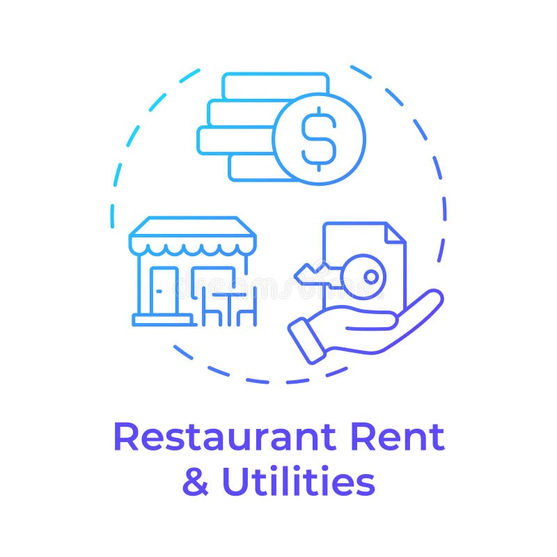 Rent and Utilities Blue Gradient Concept Icon Stock Illustration ...