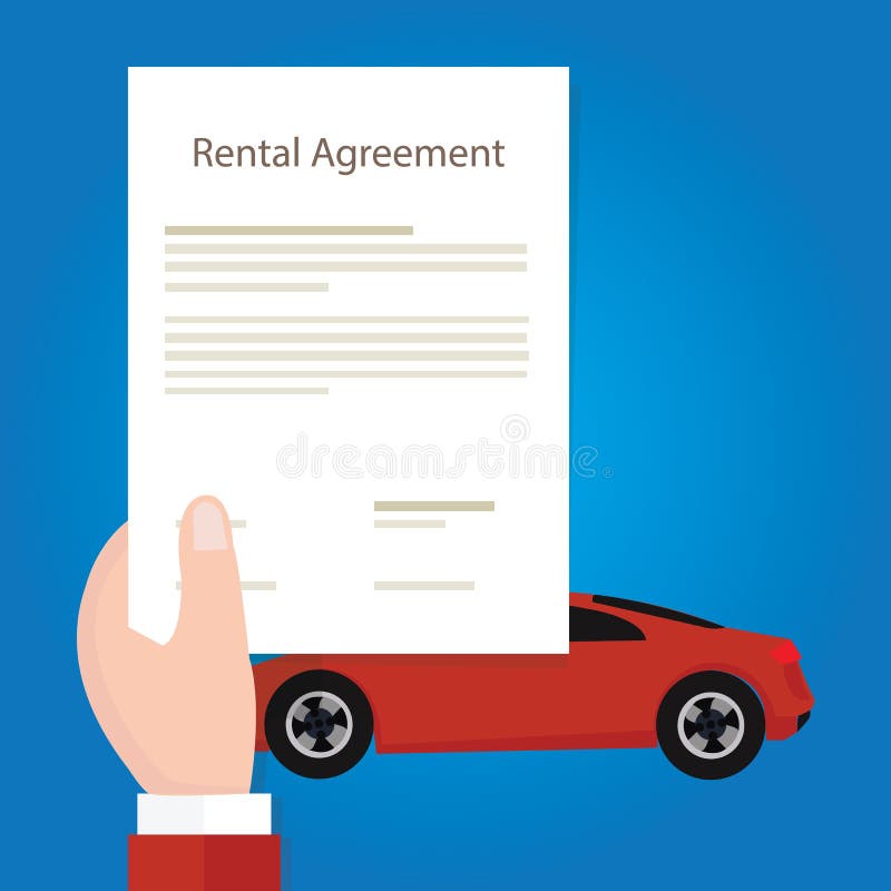 Rental Agreement Car Hand Holding Document Paper Stock Vector ...