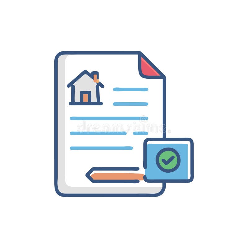 Rental Agreement Icon for Leasing Contracts Stock Photo - Illustration ...