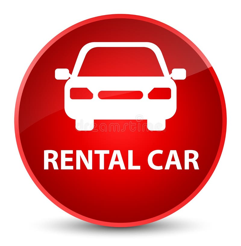 Rental Car Elegant Red Round Button Stock Illustration - Illustration ...