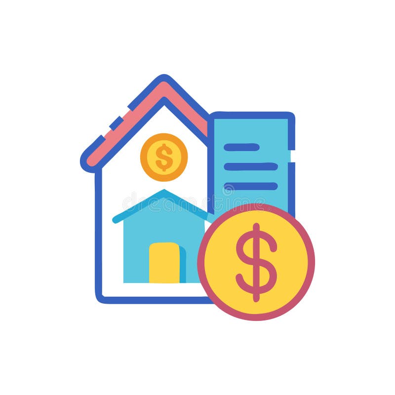 Rental Income Icon for Property Management Stock Illustration ...