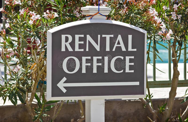 Rental Office Sign stock photo. Image of directing, message - 29665232