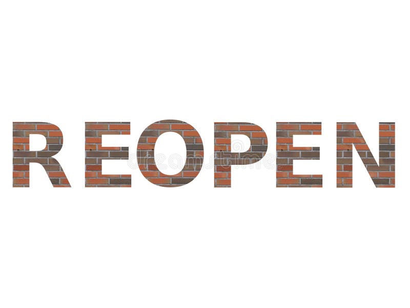 Reopen. Text Made with Letters of Wall of Bricks Stock Illustration ...
