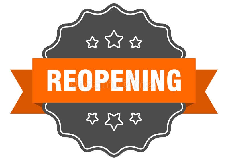 Reopening sign or stamp stock vector. Illustration of launch - 182004129