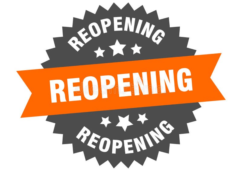 Reopening sign or stamp stock vector. Illustration of launch - 182004129