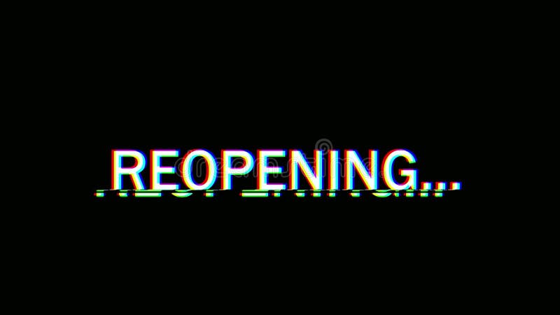 Reopening Text Animation Template with Glitch Effect Stock Video ...