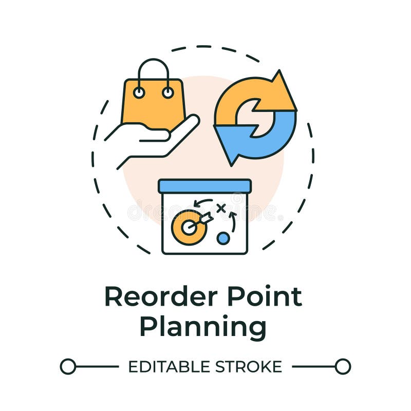 Reorder Point Planning Multi Color Concept Icon Stock Illustration ...