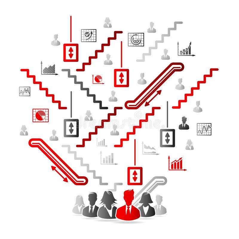 Reorganize ilustração do vetor. Ilustração de seta, escada - 97337767