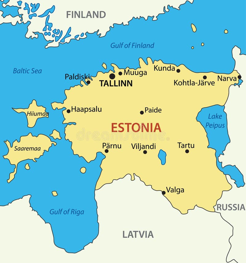 Mapa Vectorial De Estonia Con Título Stock de ilustración - Ilustración ...