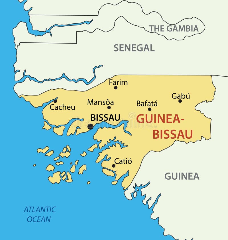 República De Guinea-Bissau - Mapa Del Vector Ilustración del Vector ...
