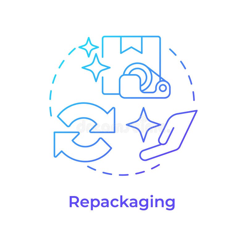 Repackaging Blue Gradient Concept Icon Stock Illustration ...