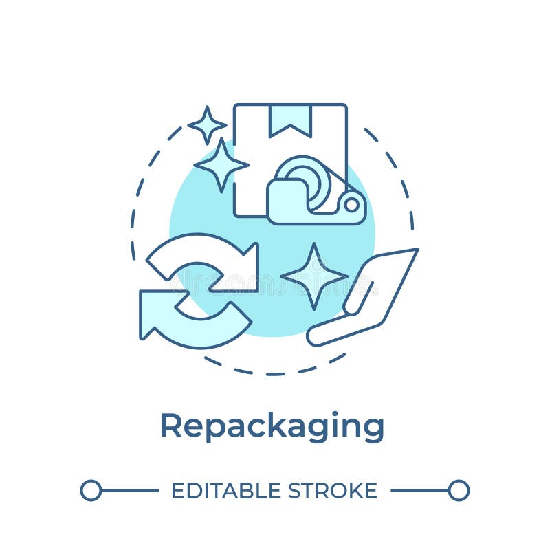 Repackaging Soft Blue Concept Icon Stock Illustration - Illustration of ...