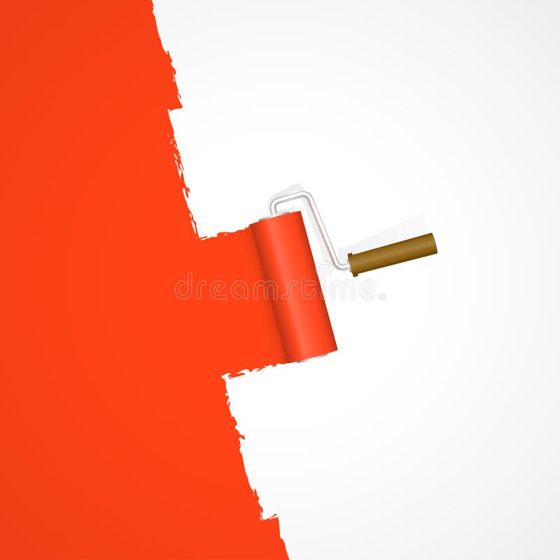 Repainting with Paint Roller Stock Vector - Illustration of retractor ...