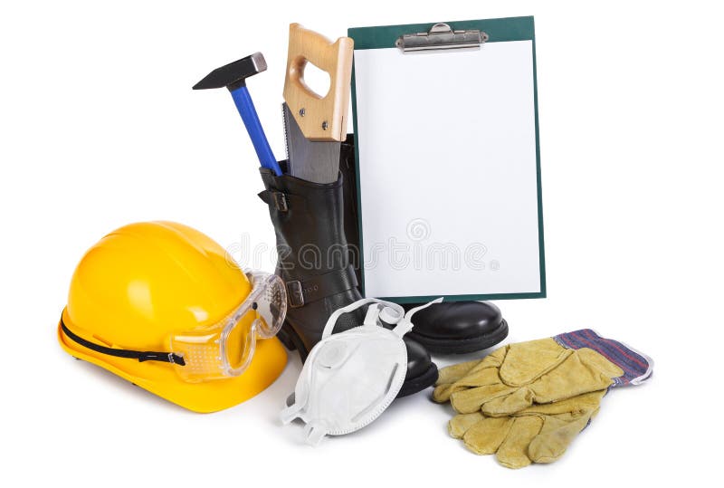 Repair Accessories and Clipboard Stock Photo - Image of glove, clip ...