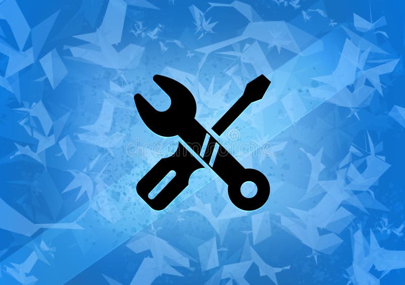 Repair Aesthetic Abstract Icon on Blue Background Stock Illustration ...