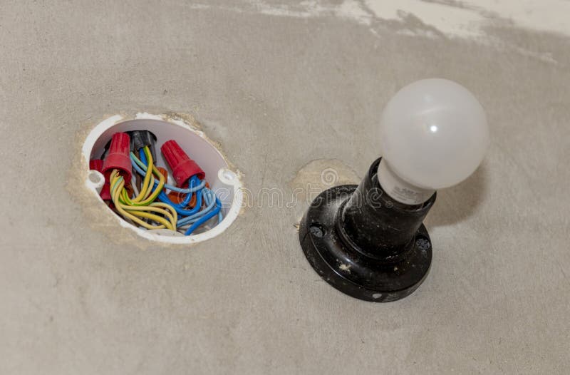 Repair in the Apartment, Replacement of Electrical Wiring Stock Image ...