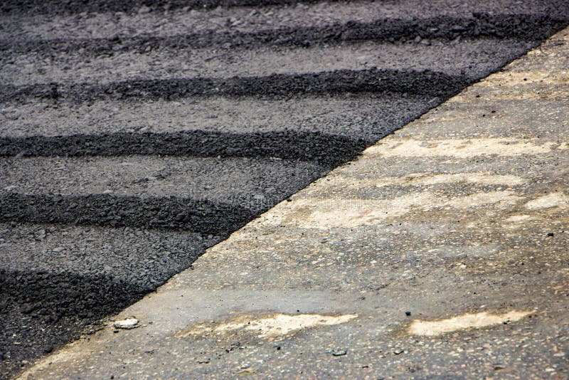 Repair of Asphalt Process of Restoration of a Road Cloth Stock Image ...