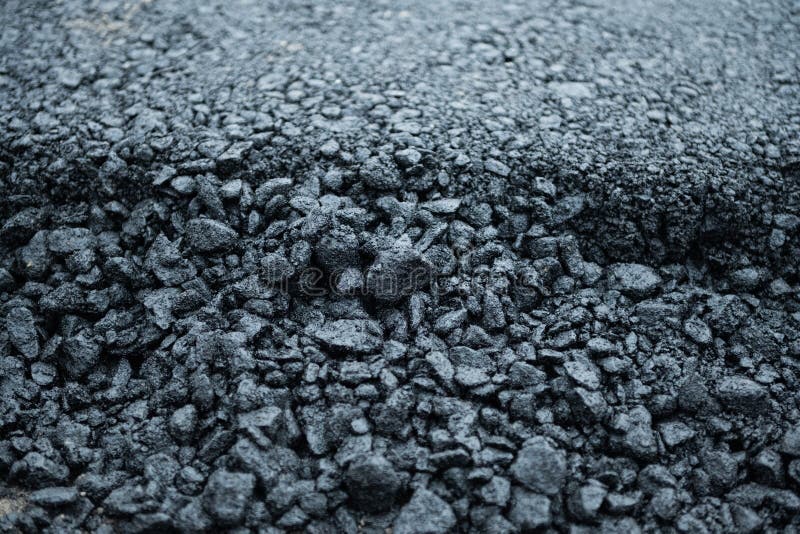 Repair of a Asphalt Road with Fresh Asphalt Stock Image - Image of turn ...