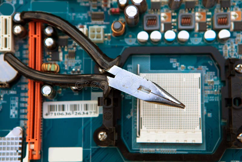 Repair and Assembly of Computers Stock Image - Image of motherboard ...