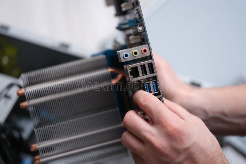 Repair Assembly of Microcomputers and Motherboard Closeup Stock Image ...