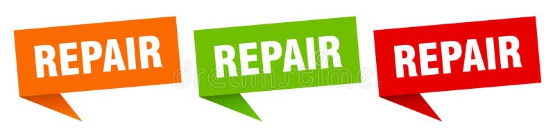 Repair Banner. Repair Speech Bubble Label Set Stock Vector ...