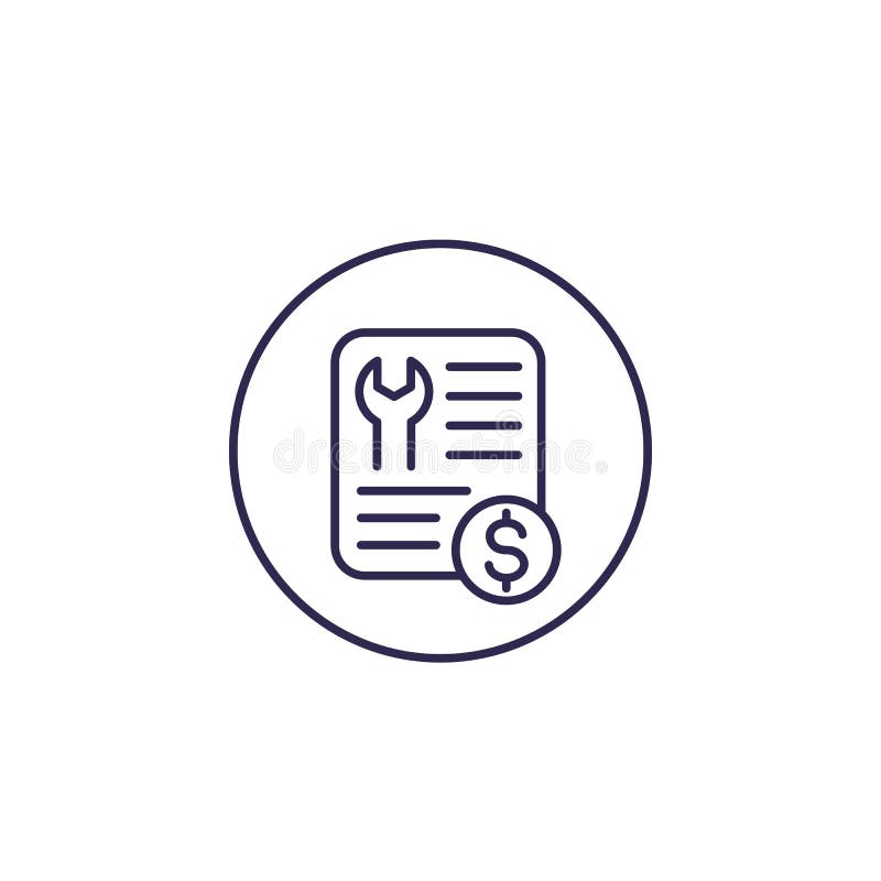 Repair Bill or Cost Line Icon Stock Illustration - Illustration of ...