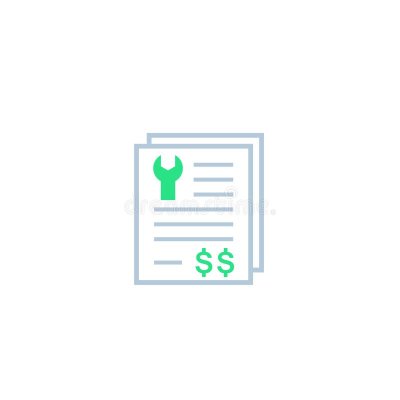 Repair bill icon on white stock illustration. Illustration of payment ...