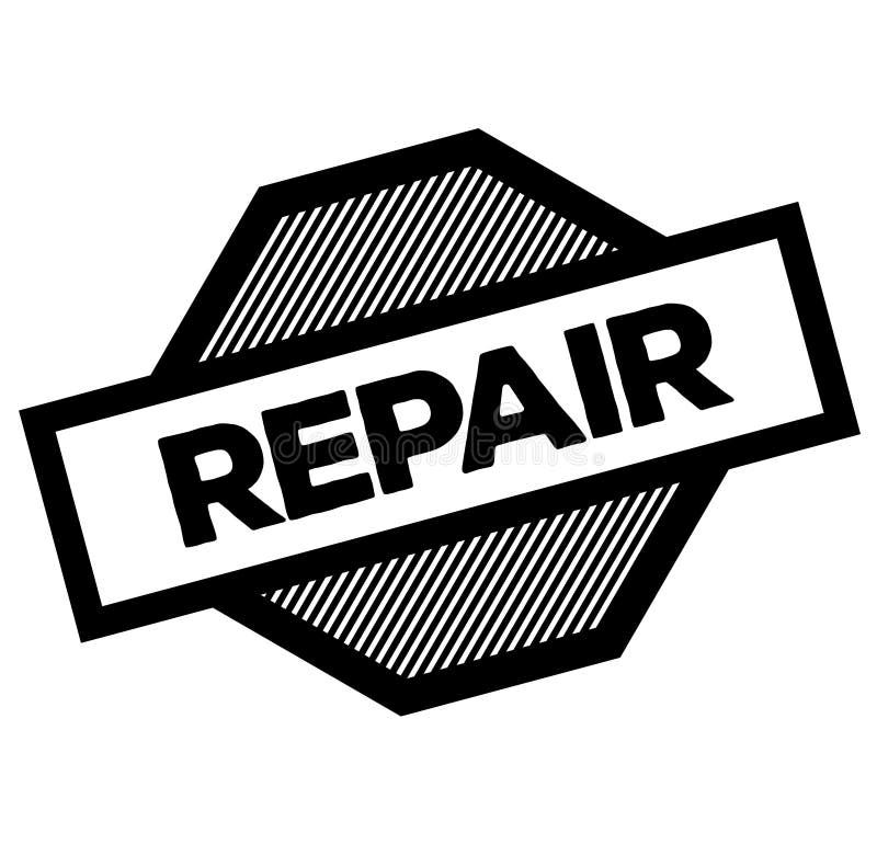 Repair black stamp stock vector. Illustration of comprehensive - 124405361