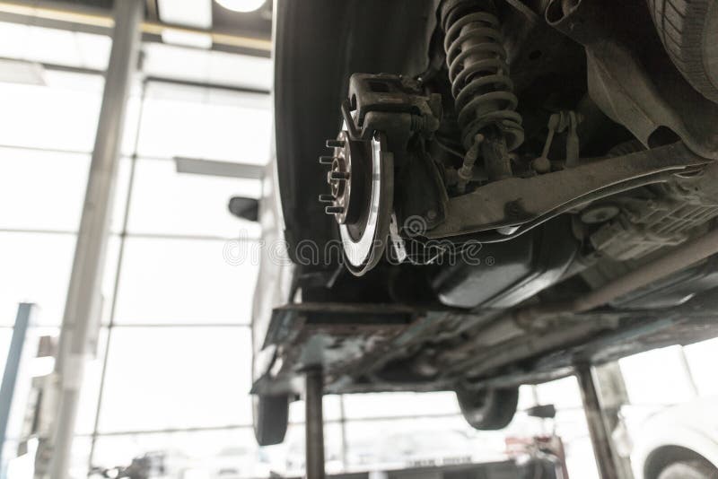 Repair of Brake System on Car Wheels Stock Image - Image of suspension ...