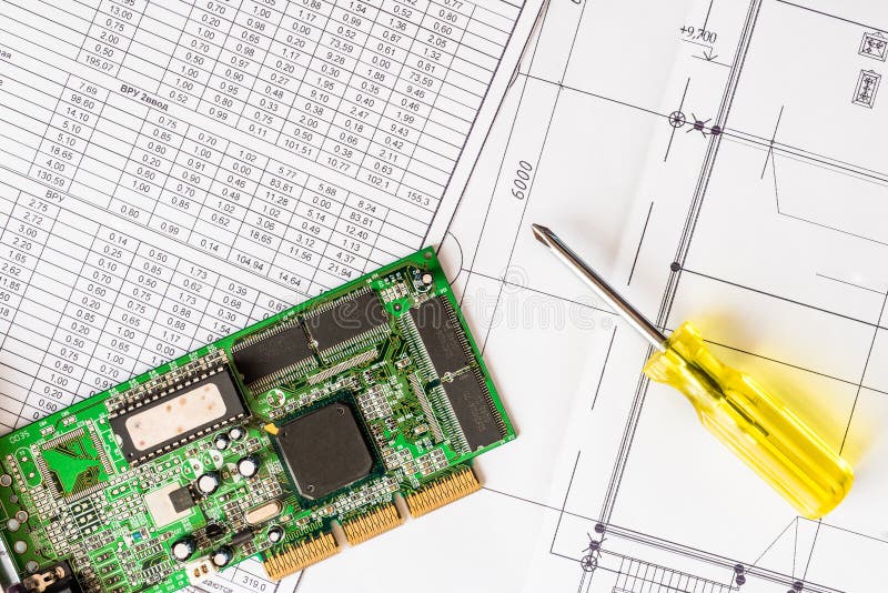 Repair Broken Computer, a Chip with a Screwdriver Stock Image - Image ...