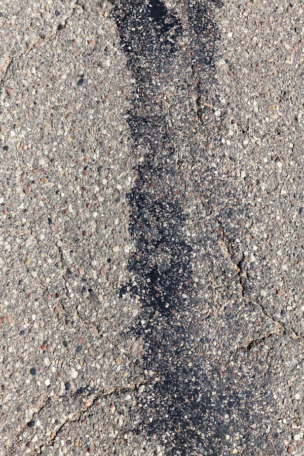 Repair of a Broken and Damaged Paved Road Stock Image - Image of ...