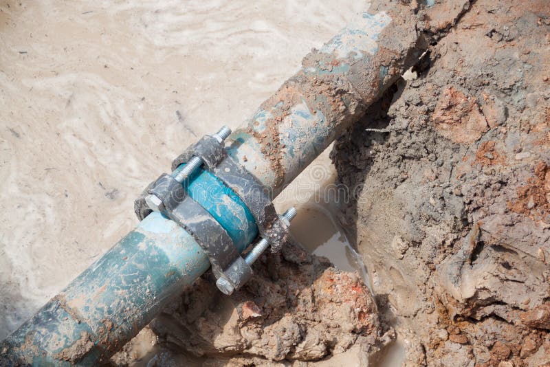 Repair The Broken Pipe And Replace New Stock Image - Image of ...