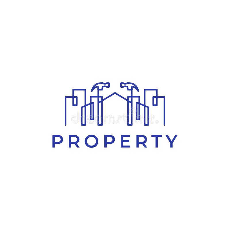 Repair Building with Hammer Logo Design Stock Vector - Illustration of ...