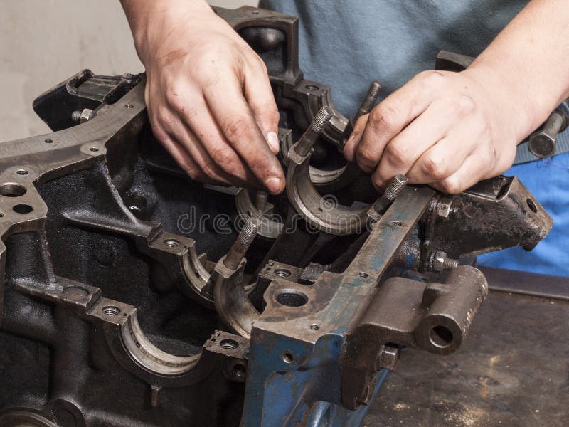 Repair car engine stock photo. Image of hands, grease - 80081658
